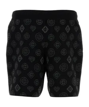 Casablanca Drawstring Stretch Jacquard Bermuda Shorts