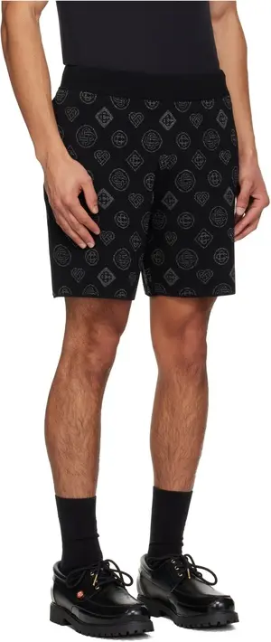 Casablanca Drawstring Stretch Jacquard Bermuda Shorts