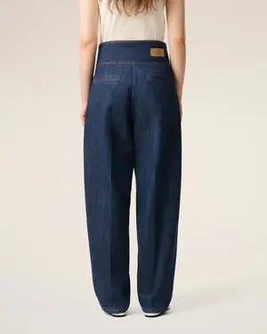 AMI Paris Wrapped Belted Balloon Fit Jeans - Indigo