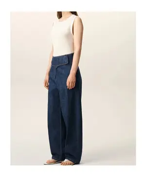 AMI Paris Wrapped Belted Balloon Fit Jeans - Indigo