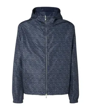 Fendi All-over Ff Printed Hooded Reversible Jacket