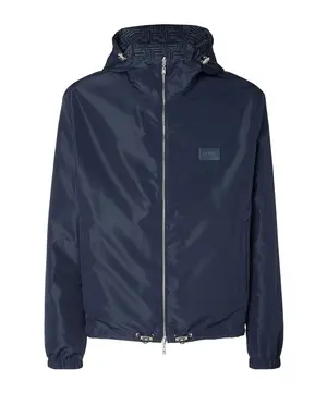Fendi All-over Ff Printed Hooded Reversible Jacket