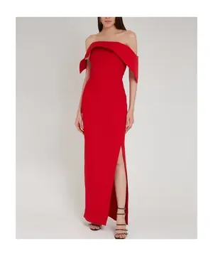 Roland Mouret Off-shoulder Crepe Gown