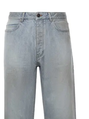 Balenciaga Distressed Relaxed Fit Jeans - Light Blue