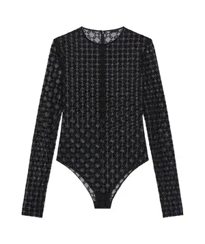 Givenchy Monogrammed Sheer Long-sleeve Top