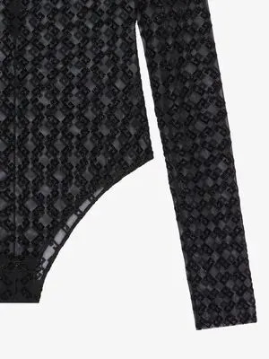 Givenchy Monogrammed Sheer Long-sleeve Top