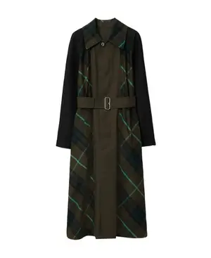Burberry Reversible Belted Trench Coat With Checked Paneling