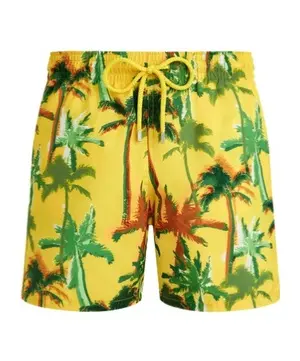 Vilebrequin Graphic Print Elasticated Waist Swim Trunks - Yellow