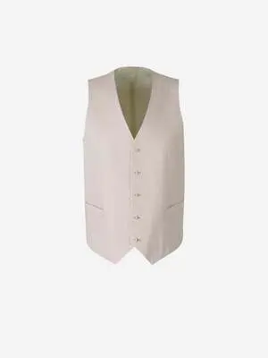 Canali Three-piece Suit Consisting Of A Long-sleeved Suit Jacket, Vest, And Trousers - Light Brown