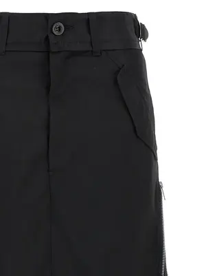 Sacai Zip Detailed Pleated Skirt