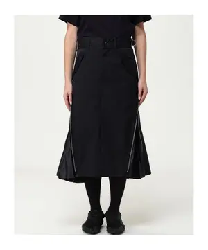 Sacai Zip Detailed Pleated Skirt