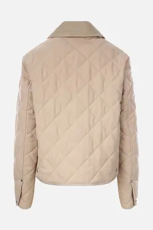 Burberry Cropped Quilted Jacket With Embroidered Logo