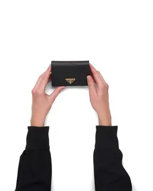 Prada Logo Plaque Fold-over Wallet
