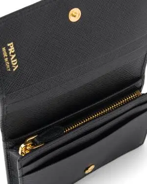 Prada Logo Plaque Fold-over Wallet