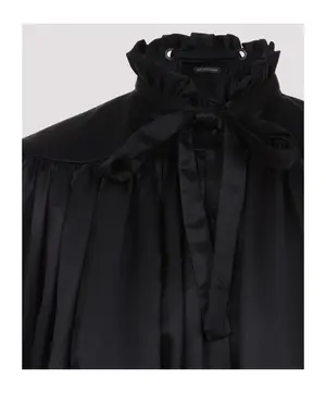 Balenciaga Long Sleeve Lace-up Back Blouse