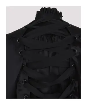 Balenciaga Long Sleeve Lace-up Back Blouse