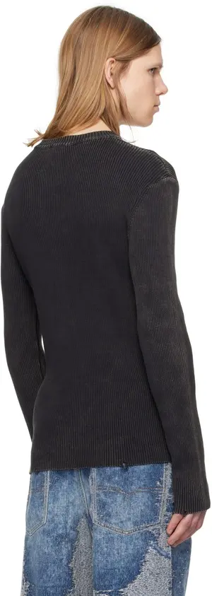 DIESEL® Distressed Cut-out Logo Jumper - Black