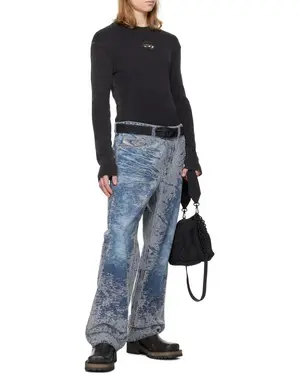 DIESEL® Distressed Cut-out Logo Jumper - Black