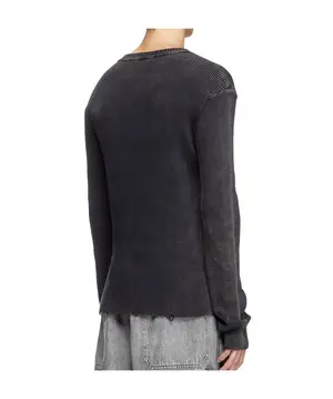 DIESEL® Distressed Cut-out Logo Jumper - Black