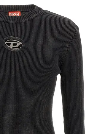 DIESEL® Distressed Cut-out Logo Jumper - Black