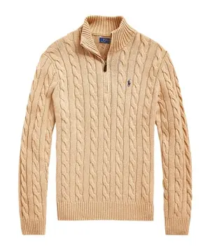 Polo Ralph Lauren Cable-knit Half-zip Jumper - Brown