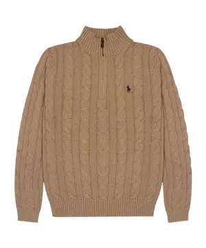 Polo Ralph Lauren Cable-knit Half-zip Jumper - Brown