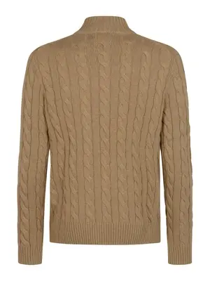 Polo Ralph Lauren Cable-knit Half-zip Jumper - Brown