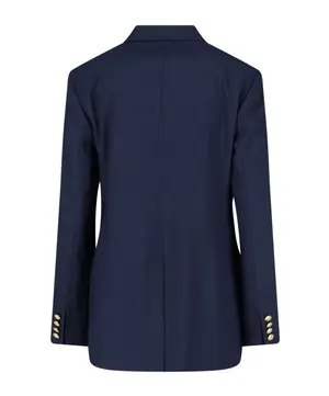Polo Ralph Lauren Double-breasted Crepe Blazer With Notched Lapel