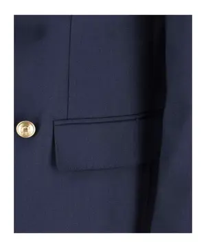 Polo Ralph Lauren Double-breasted Crepe Blazer With Notched Lapel