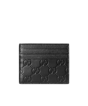 Gucci Gg Emblem Card Case - Black
