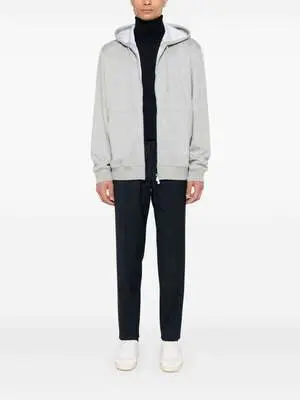 Brunello Cucinelli Zip-up Drawstring Hoodie - Grey