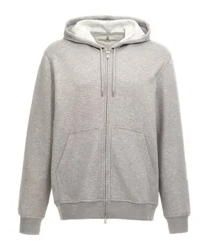 Brunello Cucinelli Zip-up Drawstring Hoodie - Grey