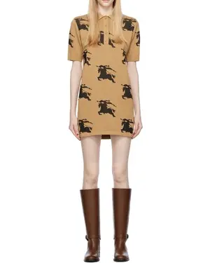 Burberry Ekd-print Jacquard Polo Shirt Dress