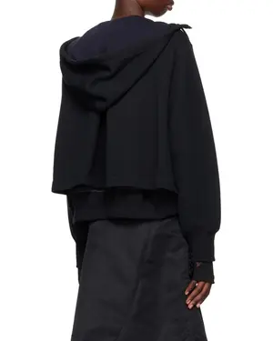 Sacai Zip-up Hooded Jacket - Black