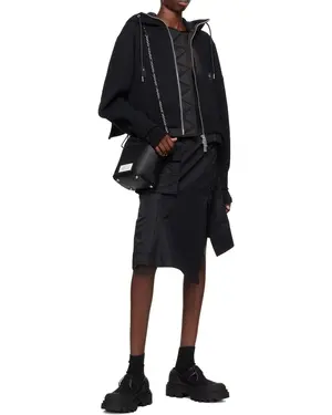 Sacai Zip-up Hooded Jacket - Black