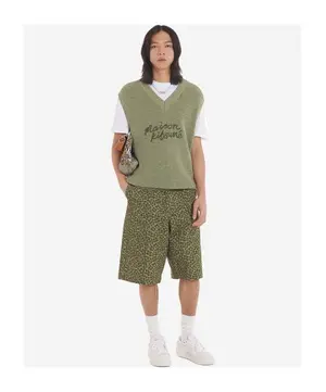 Maison Kitsuné Embroidered Logo V-neck Knit Vest