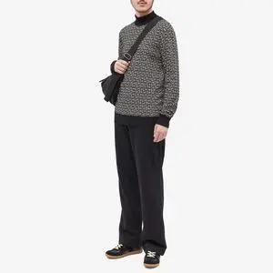 Balmain Monogram Intarsia Knitted Roll-neck Jumper - Black