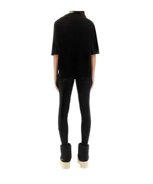 Rick Owens Short Sleeve Draped Hem Top - Black