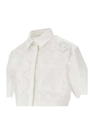 MSGM Cropped Buttoned Shirt With Classic Collar