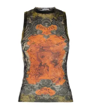 JEAN PAUL GAULTIER Sleeveless Printed Medallion Top