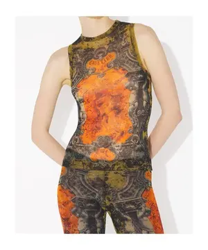 JEAN PAUL GAULTIER Sleeveless Printed Medallion Top