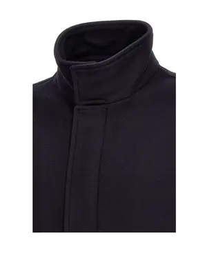 Herno High-neck Coat With Logo Plaque
