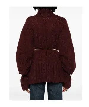 Dries Van Noten Long Sleeve Cardigan With Lace-up Details - Brown
