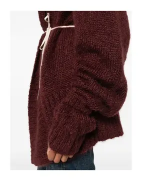 Dries Van Noten Long Sleeve Cardigan With Lace-up Details