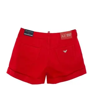 Emporio Armani Embellished Logo Denim Shorts