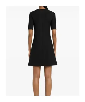 COURREGES A-line Mini Dress With Hook And Eye Fastening - Black