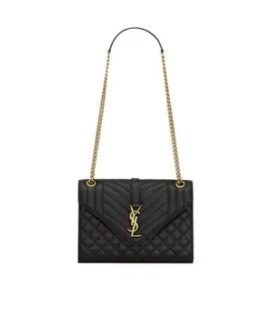 Saint Laurent Envelope Medium Shoulder Bag - Black