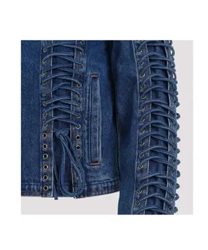 JEAN PAUL GAULTIER Long-sleeved Denim Coat With Lace-up Detailing