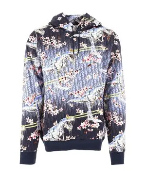 Dior Floral Dinosaur Print Hooded Sweater