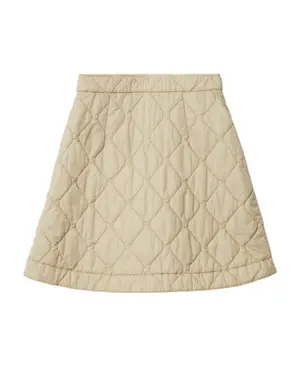Burberry Quilted Mini Skirt With Equestrian Knight Embroidery - Nude